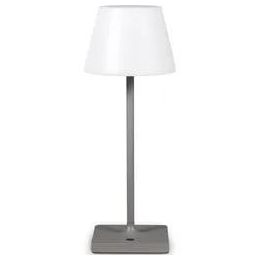Paco Home Tischleuchte "CHRIS", grau, &Oslash; 15cm H: 39cm, Leuchten, In Und Outdoor Garten LED Akku Leuchte Aufladbar IP44 dimmbar, Tischleuchte