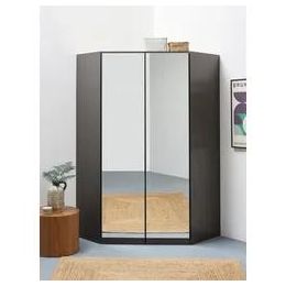 Eckschrank Rauch "Kleiderschrank Schrank Garderobe W&auml;scheschrank VANDOR", grau (graumetallic), B:117cm H:197cm T:104cm, Holzwerkstoff, Schr&auml;nke, Eckschrank, voll ausgestattet, viel Stauraum, Spiegel vollfl&auml;chig MADE IN GERMANY