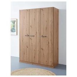 Dreht&uuml;renschrank Rauch "Kleiderschrank Schrank Garderobe W&auml;scheschrank VANDOR", braun (eiche artisan), B:136cm H:197cm T:54cm, Holzwerkstoff, Schr&auml;nke, Dreht&uuml;renschrank, in drei Breiten, H&ouml;he 197 cm, Griffe in Graumetallic MADE IN GERMANY