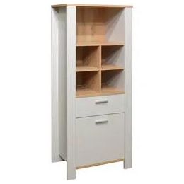 M&auml;usbacher Stauraumschrank M&Auml;USBACHER "Nele", grau (kreidegrau matt lack, asteiche), B:63cm H:152cm T:44cm, Schr&auml;nke, Stauraumschrank, H&ouml;he 152 cm