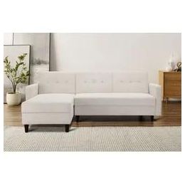 Ecksofa DOREL HOME "Hartford II", beige (creme), B:213cm H:83cm T:154cm, Sofas, Ecksofa, mit Bettfunktion und Stauraum, Recamiere beidseitig montierbar