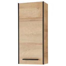 H&auml;ngeschrank SAPHIR "Quickset 395 Wand-Badschrank 30 cm breit mit 1 T&uuml;r und 2 Einlegeb&ouml;den", braun (riviera eiche quer nb), B:30cm H:70cm T:20cm, Schr&auml;nke, H&auml;ngeschrank, Badezimmer-H&auml;ngeschrank inkl. T&uuml;rd&auml;mpfer, Griffe in Schwarz