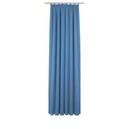 Vorhang WIRTH "Umea" Gr. 1, blau (mittelblau), B:132cm H:145cm, Jacquard, Polyester, Gardinen
