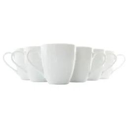 Becher RETSCH ARZBERG, wei&szlig;, 500ml, 6 Stk., Porzellan, Trinkgef&auml;&szlig;e, Kaffeebecher, gro&szlig;er XXL Henkelbecher in gef&auml;llig bauchiger Form, 6-teilig, 500 ml