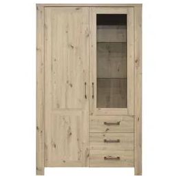 M&auml;usbacher Vitrine M&Auml;USBACHER, braun (natur), B:114cm H:188cm T:42cm, Holzwerkstoff, Schr&auml;nke, Vitrine
