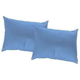 Dekokissen WIRTH "Umea" Gr. 2, blau (mittelblau, unifarben), B:50cm L:50cm, Obermaterial: 100% Polyester, Dekokissen_Sitzkissen_Kissenh&uuml;llen