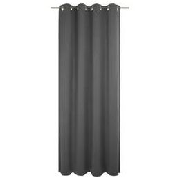 Vorhang ADAM "Uni Collection light", schwarz, B:142cm H:275cm, Baumwolle (Bio-Baumwolle), Gardinen, aus 100% Bio-Baumwolle
