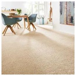 Teppichboden ANDIAMO "Softness, Velours, Gesamth&ouml;he 17 mm, Luxusklasse LC5", beige, B:400cm L:200cm, Kunstfaser, Teppiche, Uni Farben, Breite 400 cm, besonders weich, Wohnzimmer, Schlafzimmer