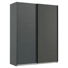 Schwebet&uuml;renschrank wimex "Andorra by fresh to go", schwarz (graphit, akustikpaneel optik graphit), B:200cm H:216cm T:65cm, Holzwerkstoff, Schr&auml;nke, Schwebet&uuml;renschrank, Mit 3D-Leisten f&uuml;r Akustikpaneel-Optik