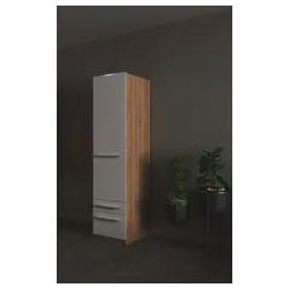 Kleiderschrank Priess "Schrank Garderobe W&auml;scheschrank Barcelona in 5 Breiten", wei&szlig; (eichefarben artisan, wei&szlig;), B:48cm H:193cm T:36cm, Holzwerkstoff, Schr&auml;nke, Kleiderschrank, viel Stauraum, ger&auml;umige Schubk&auml;sten, mit Spiegel, MADE IN GERMANY