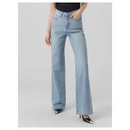 V&eacute;ro Moda Straight-Jeans VERO MODA "VMTESSA HR STRAIGHT JEANS RA339 GA NOOS", Damen, Gr. 29, L&auml;nge 32, blau (light blau denim), Denim/Jeans, Obermaterial: 99% Baumwolle, 1% Elasthan, straight fit, Jeans Straight-Jeans