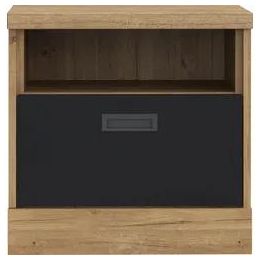 Nachtkommode FORTE, schwarz (waterford eiche, schwarz), B:48,5cm H:48,2cm T:43,1cm, Holzwerkstoff, Sideboards