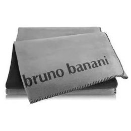 Wohndecke Bruno Banani "Bruno Banani", grau, B:150cm L:200cm, Baumwolle, Polyacryl, Polyester, Wohndecken, Wohndecke, mit modernem Zierstich