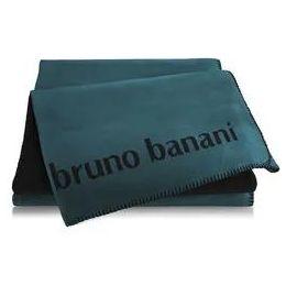 Wohndecke Bruno Banani "Bruno Banani", blau (petrol), B:150cm L:200cm, Baumwolle, Polyacryl, Polyester, Wohndecken, Wohndecke, mit modernem Zierstich