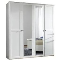 Kleiderschrank wimex "Chalet", wei&szlig;, B:180cm H:210cm T:58cm, Schr&auml;nke, Kleiderschrank, mittig mit Spiegelt&uuml;ren