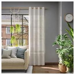 Neutex for you! Vorhang NEUTEX FOR YOU "Libre-ECO" Gr. 1, beige (leder), B:142cm H:245cm, Jacquard, Polyester, Gardinen