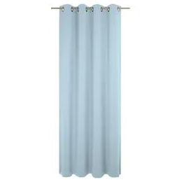 Vorhang WIRTH "Newbury", blau (hellblau), B:130cm H:345cm, Baumwolle, Polyester, Gardinen, nach Ma&szlig;