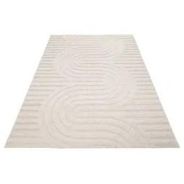 Outdoorteppich Esprit "Miles, ESP-54231", beige (creme beige), B:160cm H:2mm L:225cm, Polypropylen (PP), Teppiche, Outdoorteppich, Hoch-Tief-Effekt, grafisches Design, uni, modern, robust, Terrasse