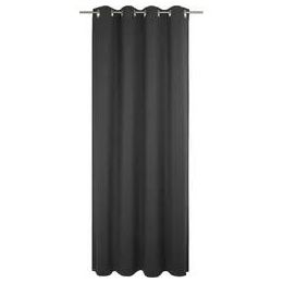 Vorhang WIRTH "Trondheim B", schwarz, B:132cm H:365cm, Chenille, Polyacryl, Gardinen