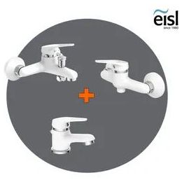 EISL&reg; Badarmatur EISL "3-teilige Serie SPEED", wei&szlig;, Messing, Armaturen, ger&auml;uscharm, Marken-Mischd&uuml;se