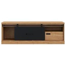Lowboard FORTE "KaszimiroTV-Board, TV-Schrank", schwarz (waterford eiche, schwarz), B:163,1cm H:56,2cm T:52cm, Holzwerkstoff, Sideboards, Lowboard