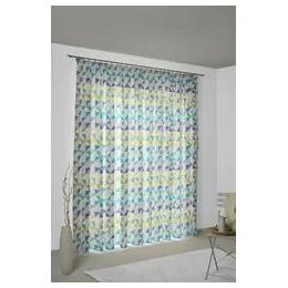 Vorhang WIRTH "Berlare", blau, B:132cm H:165cm, Baumwolle, Polyester, Gardinen, nach Ma&szlig;