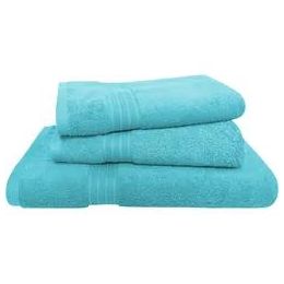 Handtuch Set Dyckhoff "Siena", blau (aqua), 3 Stk., Frottier, Frottier, Obermaterial: 100% Baumwolle, Handtuch-Sets, mit Bord&uuml;re; 2 Handt&uuml;cher (50x100cm), 1 Duschtuch (70x140cm)