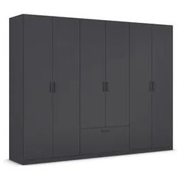 Dreht&uuml;renschrank Rauch "Kleiderschrank Schrank Garderobe W&auml;scheschrank BARI", grau (graumetallic), B:270cm H:210cm T:54cm, Holzwerkstoff, Schr&auml;nke, Dreht&uuml;renschrank, mit Schubasten mittig, moderner Griff in Graumetallic MADE IN GERMANY
