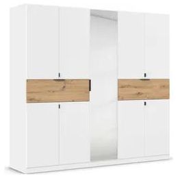 Dreht&uuml;renschrank Rauch "Kleiderschrank Schrank Garderobe W&auml;scheschrank TICAO", wei&szlig; (alpinwei&szlig;, eiche artisan), B:226cm H:210cm T:54cm, Holzwerkstoff, Schr&auml;nke, Dreht&uuml;renschrank, mit 2 ger&auml;umigen Schubladen, viel Stauraum MADE IN GERMANY