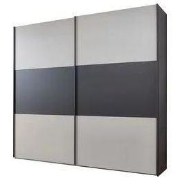 Schwebet&uuml;renschrank Wiemann "Korfu", grau (grau schwarz), B:197,3cm H:217cm T:67cm, Schr&auml;nke, Schwebet&uuml;renschrank, hochwertige Beschl&auml;ge