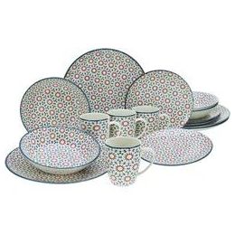 Kombiservice Creatable "Stella", bunt (mehrfarbig), 16 Stk., Steingut, Geschirr-Sets, Kombiservice, orientalisch mediterraner Stil