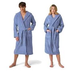M&ouml;ve Unisex-Bademantel M&Ouml;VE "Superwuschel Kapuze, ideal f&uuml;r Sauna & Spa, Hotelbademantel" Gr. XS, blau (cornflower), L:120cm, Walkfrottier, Hausm&auml;ntel, in Uni