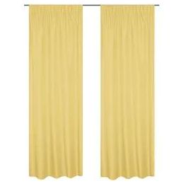 Vorhang HOME BASICS "MAITE" Gr. 4, gelb, B:135cm H:245cm, Polyester, Gardinen