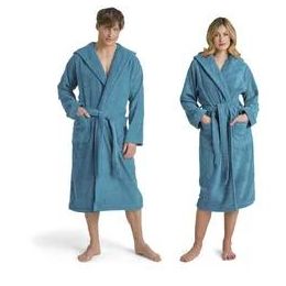 M&ouml;ve Unisex-Bademantel M&Ouml;VE "Superwuschel Kapuze, ideal f&uuml;r Sauna & Spa, Hotelbademantel" Gr. XL, blau (lagoon), L:120cm, Walkfrottier, Hausm&auml;ntel, in Uni