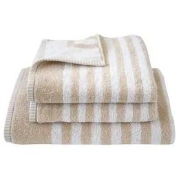 Handtuch Dyckhoff "Maritim, Sea Stripe", beige (greige), B:50cm L:100cm, Frottier, Obermaterial: 100% Baumwolle, Handt&uuml;cher