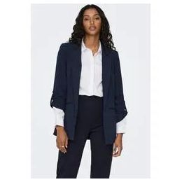 Kurzblazer Only "ONLKAYLE-ORLEEN 3/4 BLAZER TLR NOOS", Damen, Gr. 38M, blau (night sky), Web, Obermaterial: 92% Polyester, 8% Elasthan, unifarben, regular fit normal, Blazer Kurzblazer, Materialmix, regular fit