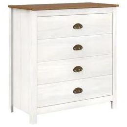 Kommode Home Affaire, braun (wei&szlig;, braun), B:80cm H:85cm T:41cm, Massivholz, Sideboards, Kommode, rustikal lackiert