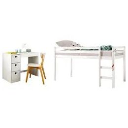 Jugendzimmer-Set OTTO HOME "Alpi", wei&szlig;, Schlafzimmerm&ouml;bel-Sets, Hochbett und Schreibtisch mit Stauraum, perfekt f&uuml;r kleine R&auml;ume