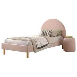 Schlafzimmer-Set Vipack "Polsterbett Moon", rosa, B:97cm H:107cm T:212cm, Polyester, Schlafzimmerm&ouml;bel-Sets, LF 90x200 cm, inkl. Lattenrost, Boucl&eacute; Stoff bezogen, wahlw. 4 Farben
