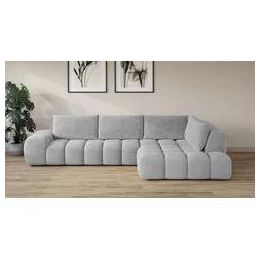 Ecksofa OTTO HOME "AZITA L-Form, XXL 352 cm Designsofa in Bubble-Opitk", grau (hellgrau), B:352cm H:72cm T:210cm, 100% Polyester, Sofas, Ecksofa, lose R&uuml;ckenkissen, traumhafte Steppung
