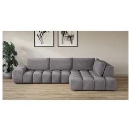 Ecksofa OTTO HOME "AZITA L-Form, XXL 352 cm Designsofa in Bubble-Opitk", grau (dunkelgrau), B:352cm H:72cm T:210cm, 100% Polyester, Sofas, Ecksofa, lose R&uuml;ckenkissen, traumhafte Steppung