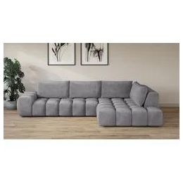 Ecksofa OTTO HOME "AZITA L-Form, XXL 352 cm Designsofa in Bubble-Opitk", grau (hellgrau), B:352cm H:72cm T:210cm, 100% Polyester, Sofas, Ecksofa, lose R&uuml;ckenkissen, traumhafte Steppung