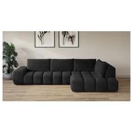 Ecksofa OTTO HOME "AZITA L-Form, XXL 352 cm Designsofa in Bubble-Opitk", grau (dunkelgrau), B:352cm H:72cm T:210cm, 100% Polyester, Sofas, Ecksofa, lose R&uuml;ckenkissen, traumhafte Steppung
