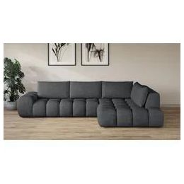Ecksofa OTTO HOME "AZITA L-Form, XXL 352 cm Designsofa in Bubble-Opitk", grau (anthrazit), B:352cm H:72cm T:210cm, 100% Polyester, Sofas, Ecksofa, lose R&uuml;ckenkissen, traumhafte Steppung