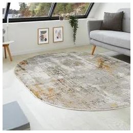 Teppich LUXOR living "Montreal", bunt (grau, gelb), B:160cm H:12mm L:230cm, Obermaterial: 100% Polypropylen, Teppiche, Teppich, Kurzflor, modernes Design, Wohnzimmer, Schlafzimmer