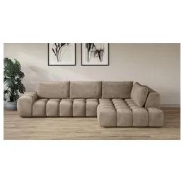 Ecksofa OTTO HOME "AZITA L-Form, XXL 352 cm Designsofa in Bubble-Opitk", grau (taupe), B:352cm H:72cm T:210cm, 100% Polyester, Sofas, Ecksofa, lose R&uuml;ckenkissen, traumhafte Steppung, Topseller