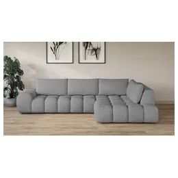 Ecksofa OTTO HOME "AZITA L-Form, XXL 352 cm Designsofa in Bubble-Opitk", grau (hellgrau), B:352cm H:72cm T:210cm, 100% Polyester, Sofas, Ecksofa, lose R&uuml;ckenkissen, traumhafte Steppung