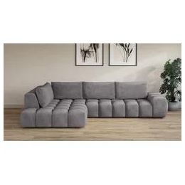 Ecksofa OTTO HOME "AZITA L-Form, XXL 352 cm Designsofa in Bubble-Opitk", grau (dunkelgrau), B:352cm H:72cm T:210cm, 100% Polyester, Sofas, Ecksofa, lose R&uuml;ckenkissen, traumhafte Steppung