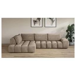 Ecksofa OTTO HOME "AZITA L-Form, XXL 352 cm Designsofa in Bubble-Opitk", grau (taupe), B:352cm H:72cm T:210cm, 100% Polyester, Sofas, Ecksofa, lose R&uuml;ckenkissen, traumhafte Steppung