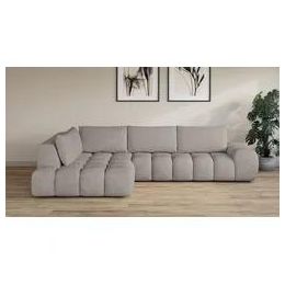 Ecksofa OTTO HOME "AZITA L-Form, XXL 352 cm Designsofa in Bubble-Opitk", grau (taupe), B:352cm H:72cm T:210cm, 100% Polyester, Sofas, Ecksofa, lose R&uuml;ckenkissen, traumhafte Steppung